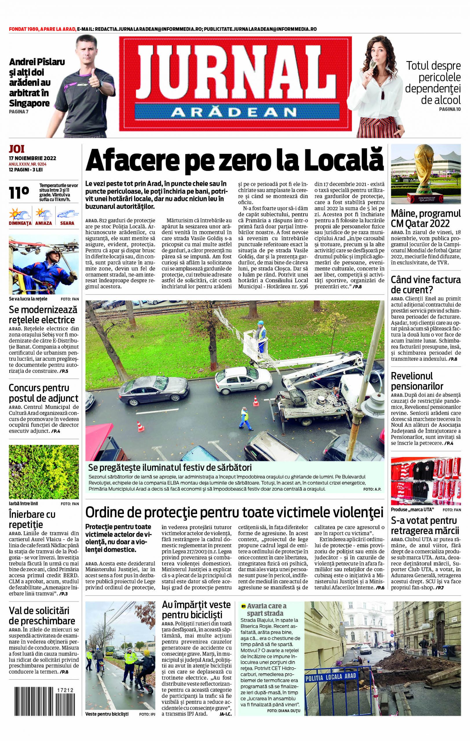 Jurnal Arădean 17.11.2022 - Jurnalaradean.ro