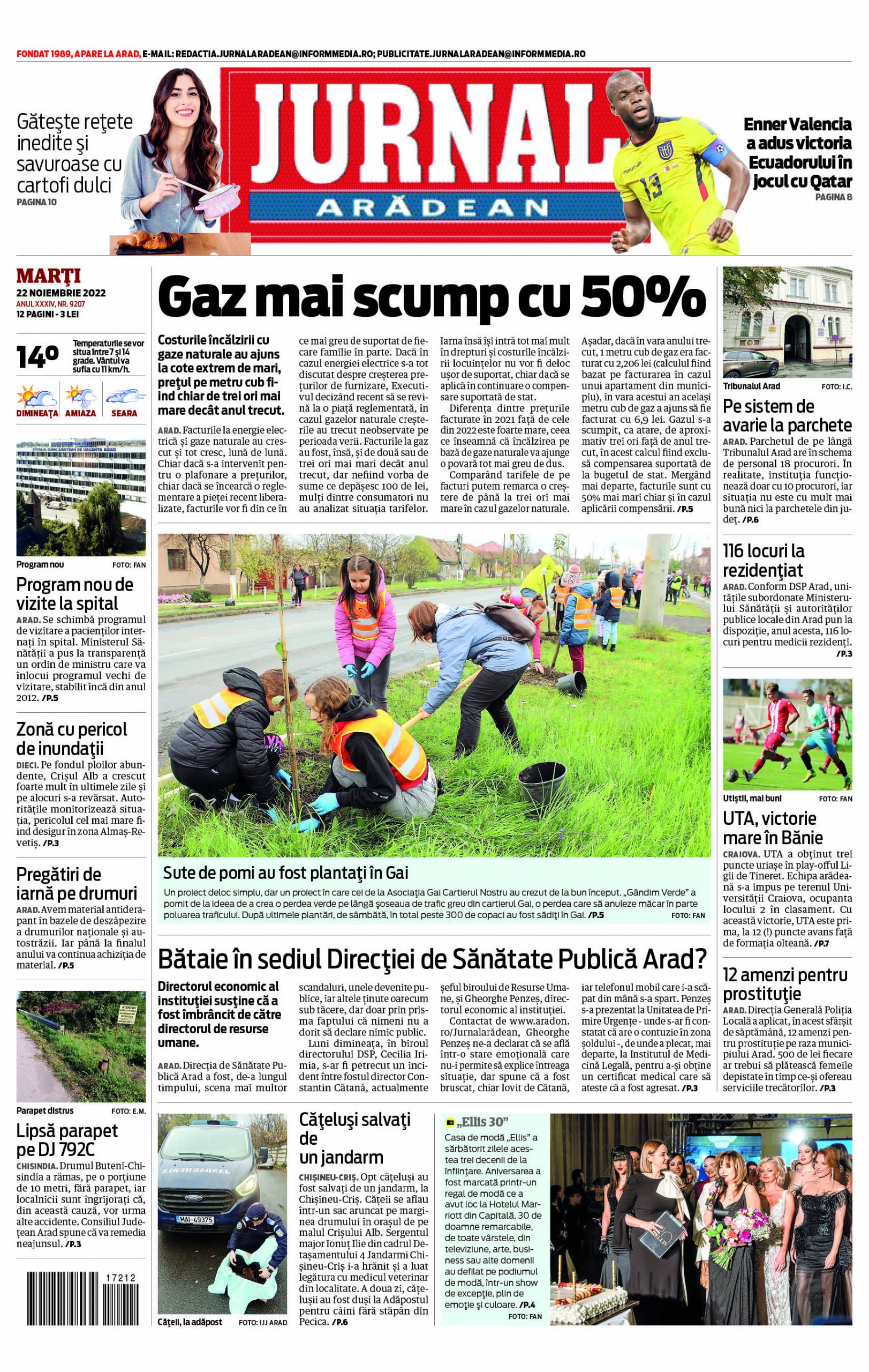 Jurnal Arădean 22.11.2022 - Jurnalaradean.ro