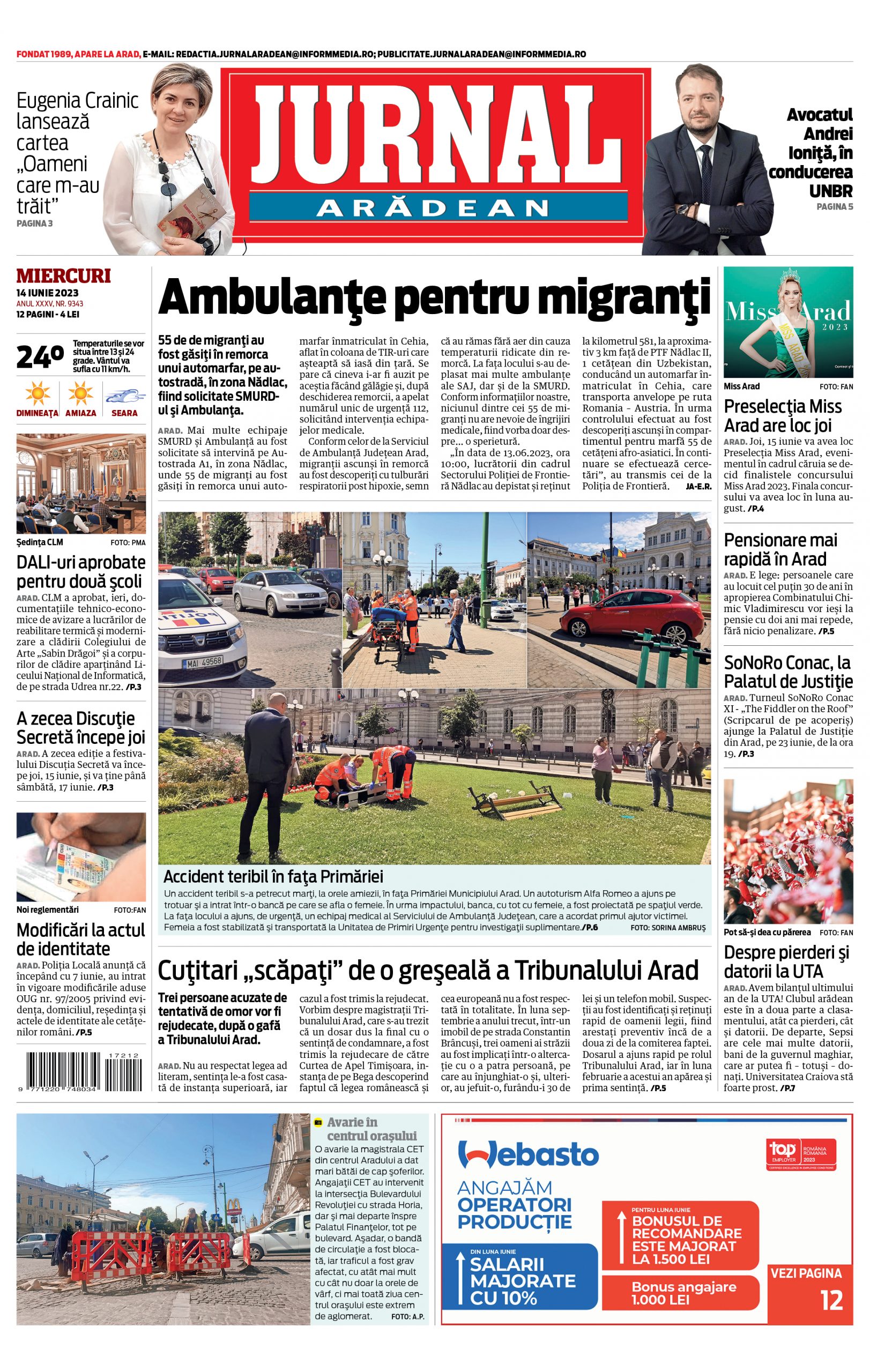 Jurnal Arădean 14.06.2023 - Jurnalaradean.ro